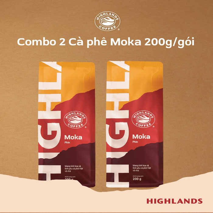 COMBO 2 Gói Cà Phê Rang Xay Moka Highlands Coffee 200g/gói | Highlands ...