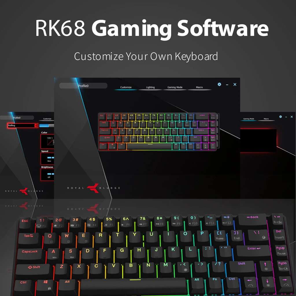 RK G68 - Bàn Phím Không Dây Led RGB | Kho Công Nghệ Online