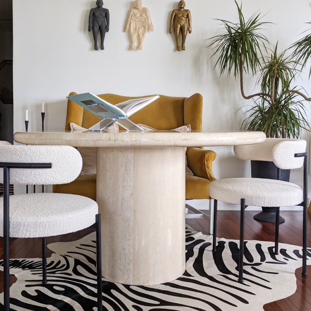 INESSE BOUCLE IVORY DINING CHAIR | Espace Interior