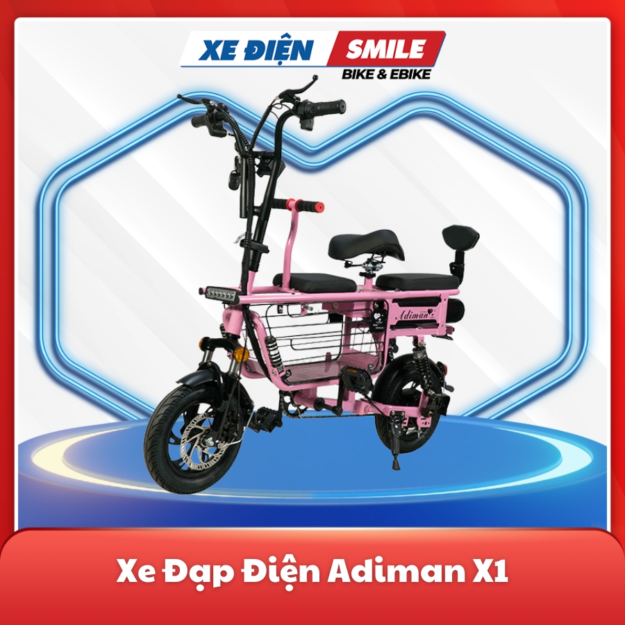 Xe Đạp Điện Adiman X1 - Xe Đạp Điện Tối Ưu Mọi Hành Trình! Xe Điện Smile