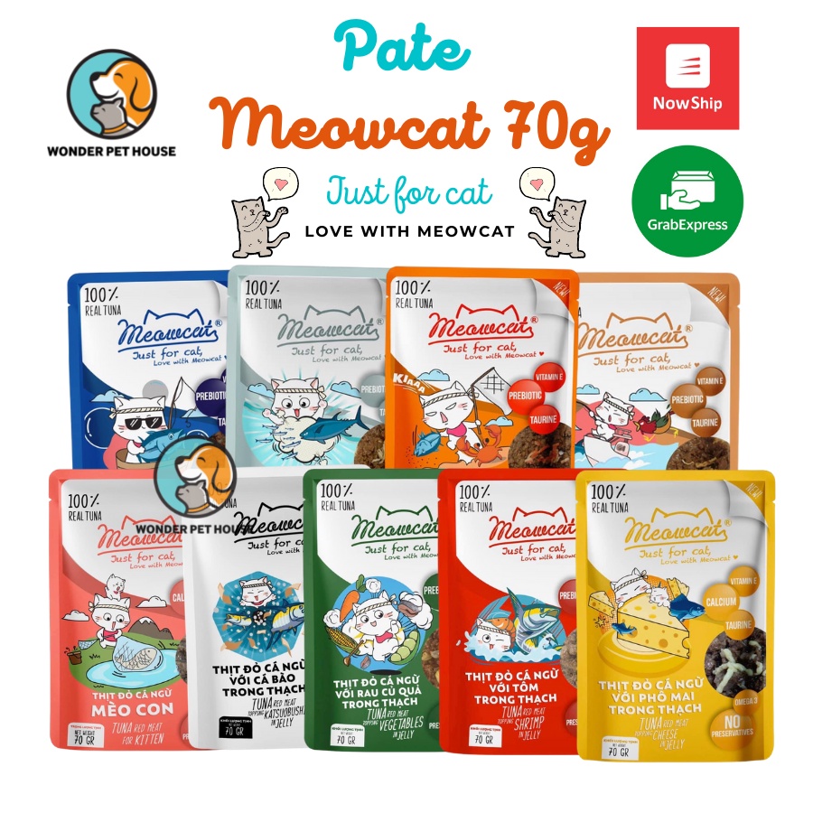 Pate MEOWCAT 70g - 9 Vị Thơm Ngon | Dành Cho Mèo Mọi Lứa Tuổi