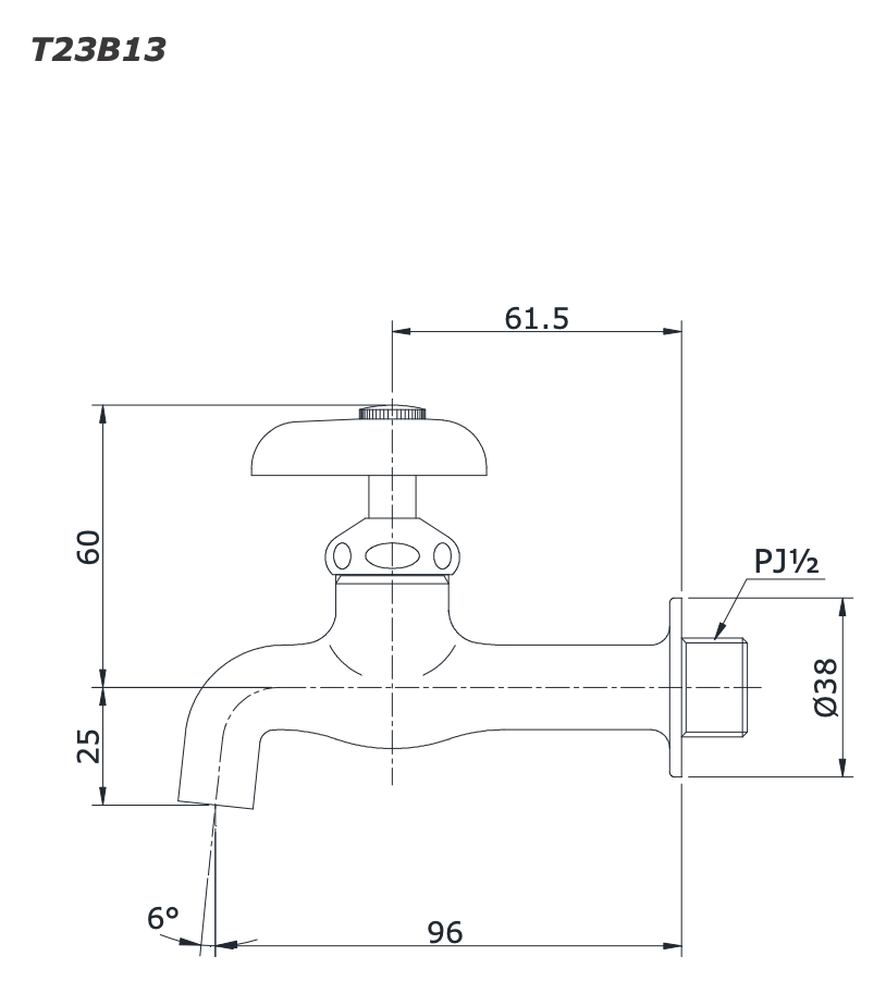Vòi Lạnh Gắn Tường TOTO T23B13 | Nội Thất Gia Thành