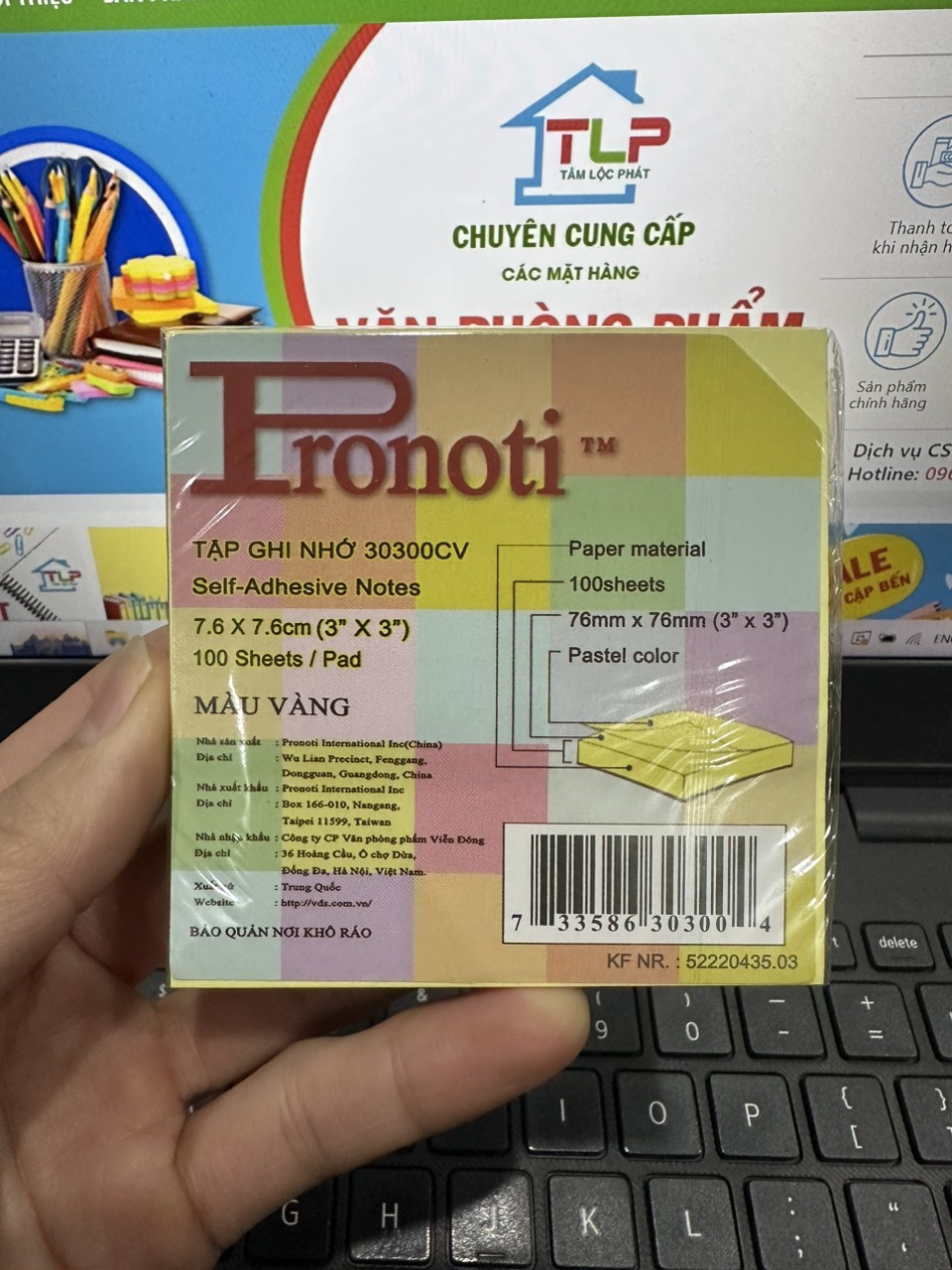 Giấy nhắn Pronoti 3x3, 76mmx76mm (CHÍNH HÃNG) | Tâm Lộc Phát