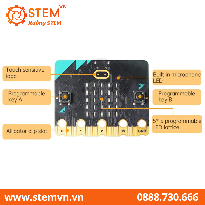 Microbit Kit học STEM cho trẻ em | Mạch BBC Microbit V2