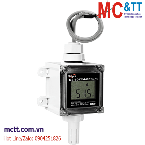 Module đo và hiển thị nhiệt độ + độ ẩm RS-485 Modbus RTU ICP DAS DL-100TM485PS-W CR | MC&TT Co., Ltd