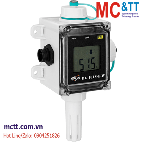 Module đo và hiển thị hiệt độ + độ ẩm Ethernet Modbus TCP & MQTT ICP DAS DL-101S-E-W CR | MC&TT ...