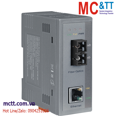 Bộ chuyển đổi quang điện công nghiệp 1 cổng Ethernet sang Quang (Dual Fiber, Single Mode, SC ...