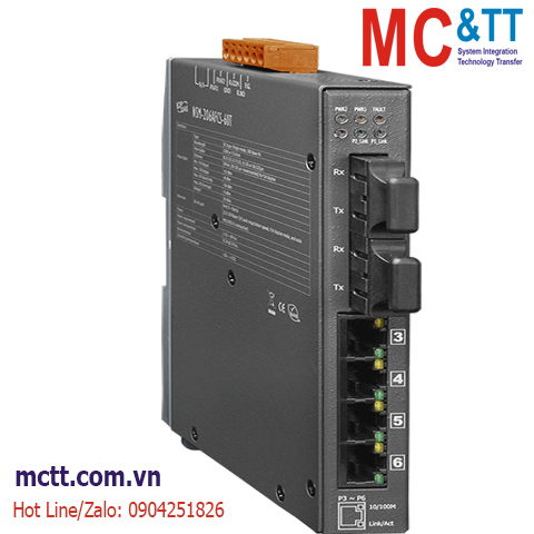 Switch công nghiệp 4 cổng Ethernet + 2 cổng Quang (Dual Fiber, Single Mode, SC, 60KM) ICP DAS ...
