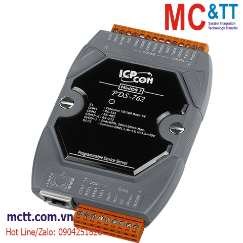Bộ chuyển đổi 5 cổng RS-232 +1 cổng RS-485 + 1xDI + 2xDO sang Ethernet ICP DAS PDS-762 CR | MC ...