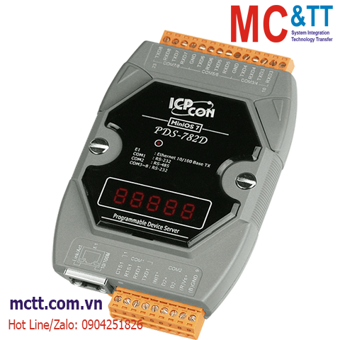 Bộ chuyển đổi 7 cổng RS-232 +1 cổng RS-485 sang Ethernet ICP DAS PDS-782D CR | MC&TT Co., Ltd