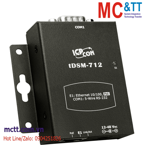 Bộ chuyển đổi 1 cổng COM RS-232 sang Ethernet ICP DAS tDSM-712 CR | MC&TT Co., Ltd
