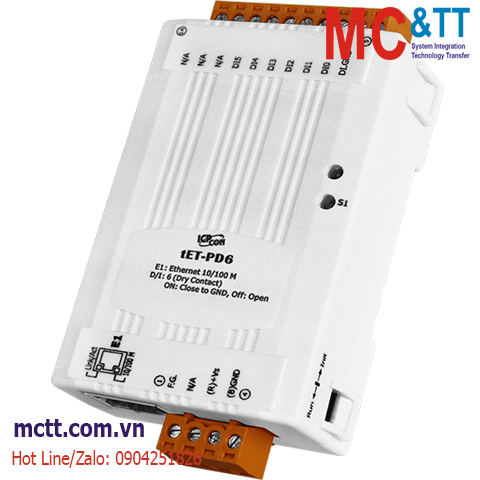 Module PoE Ethernet Modbus TCP 6 kênh DI ICP DAS tET-PD6 CR | MC&TT Co., Ltd