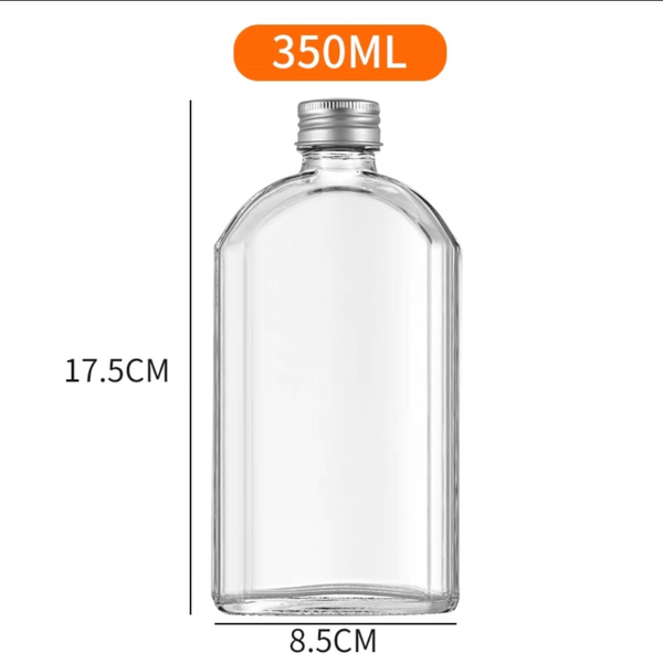 Chai Thủy Tinh Dẹt Vuông Vát Vai, Dung Tích 100ml, 200ml, 250ml 350ml 500ml, Đựng Nước Ép, Cà ...