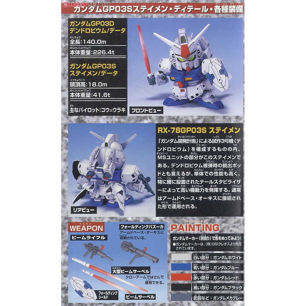 Mô hình SD RX-78 Gundam GP03D Bandai