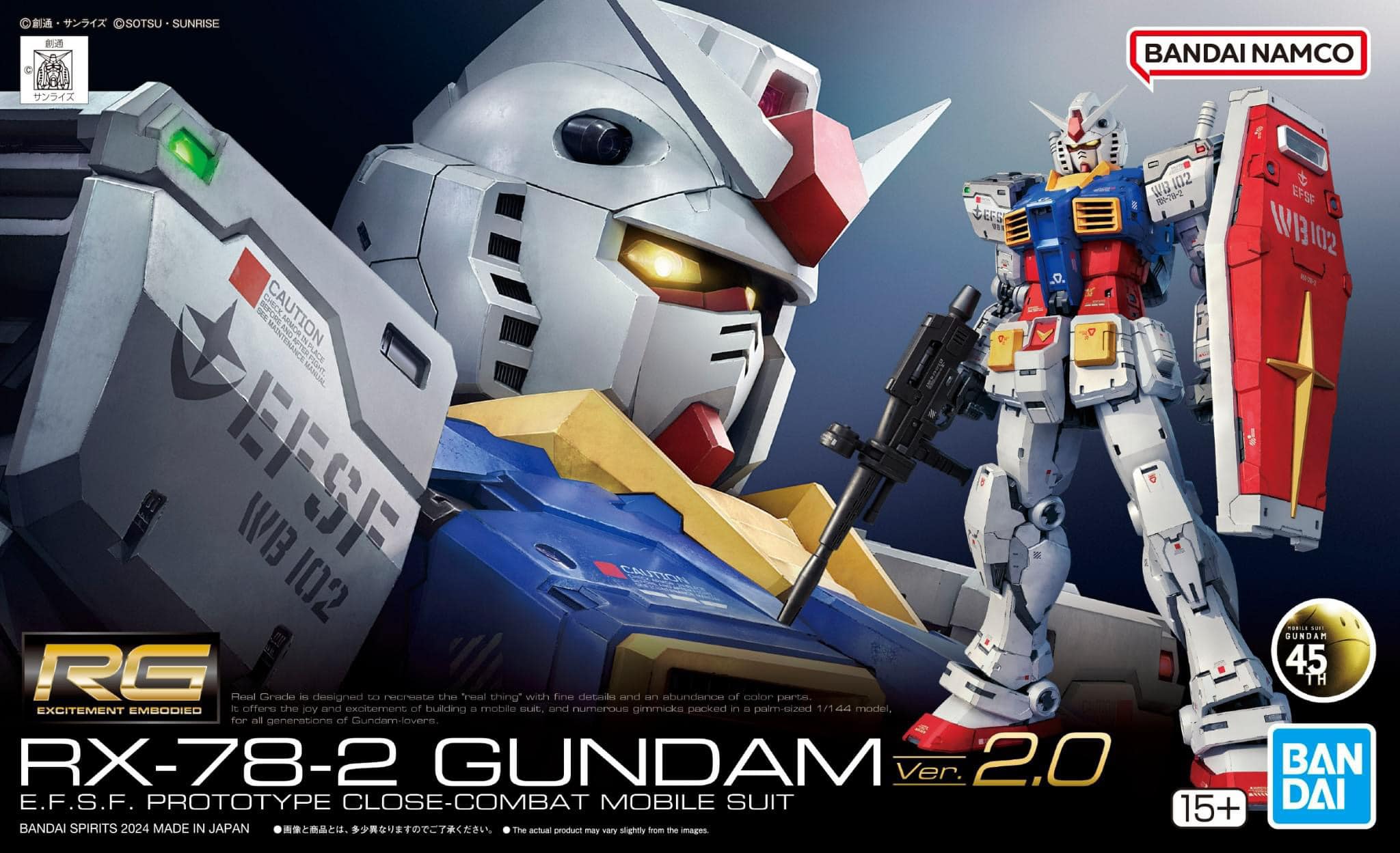 Mô Hình Lắp Ráp RG 1/144 RX-78-2 Gundam Ver 2.0 Bandai 4573102671554