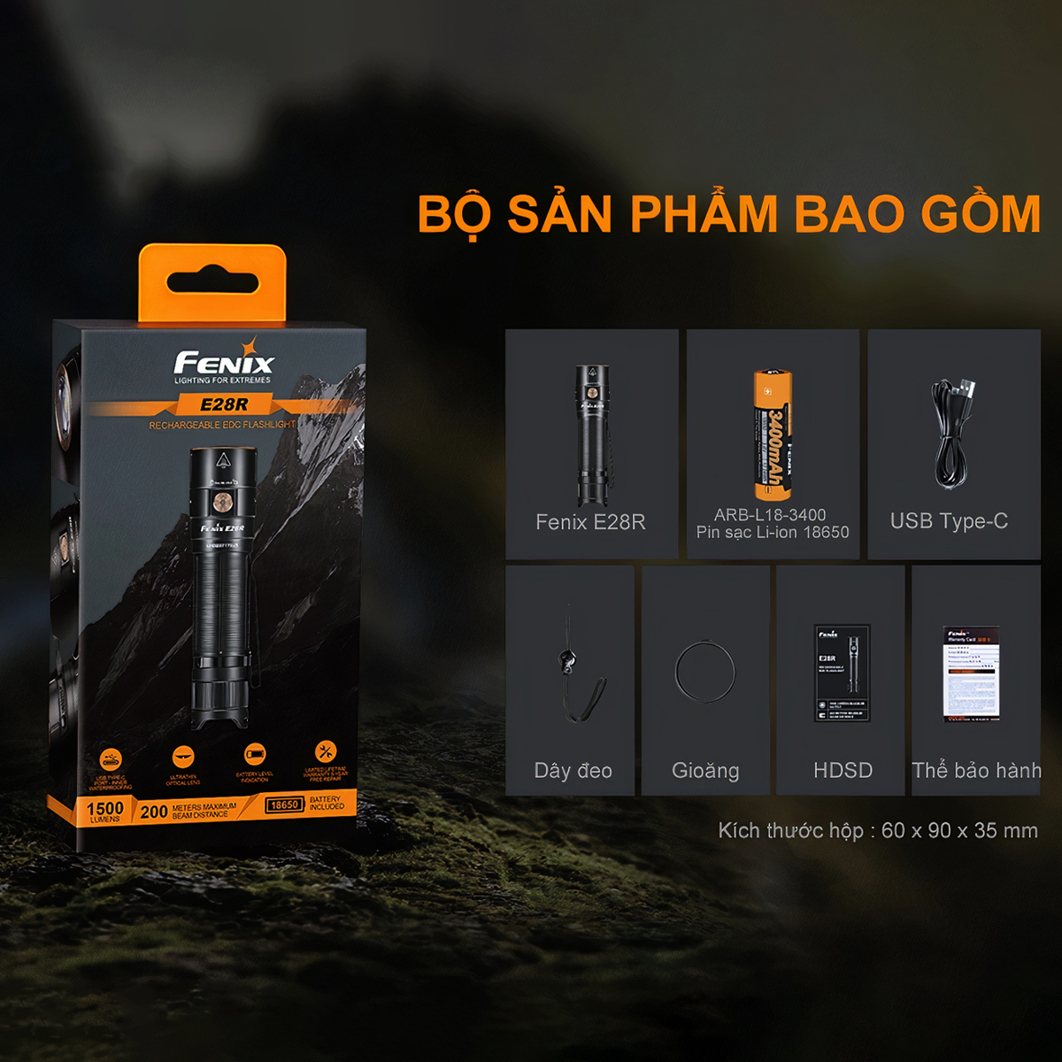 FENIX E28R Đèn Pin Độ Sáng 1500 Lumen | Công Ty TNHH ProCamping