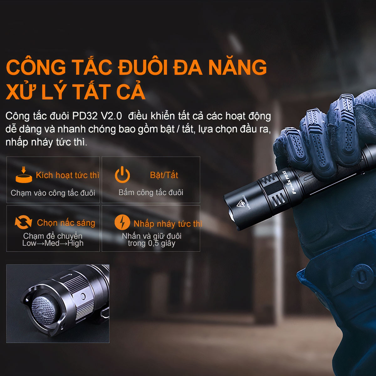 Đèn Pin FENIX PD32 V2.0 Độ Sáng 1200 Lumens | Công Ty TNHH ProCamping