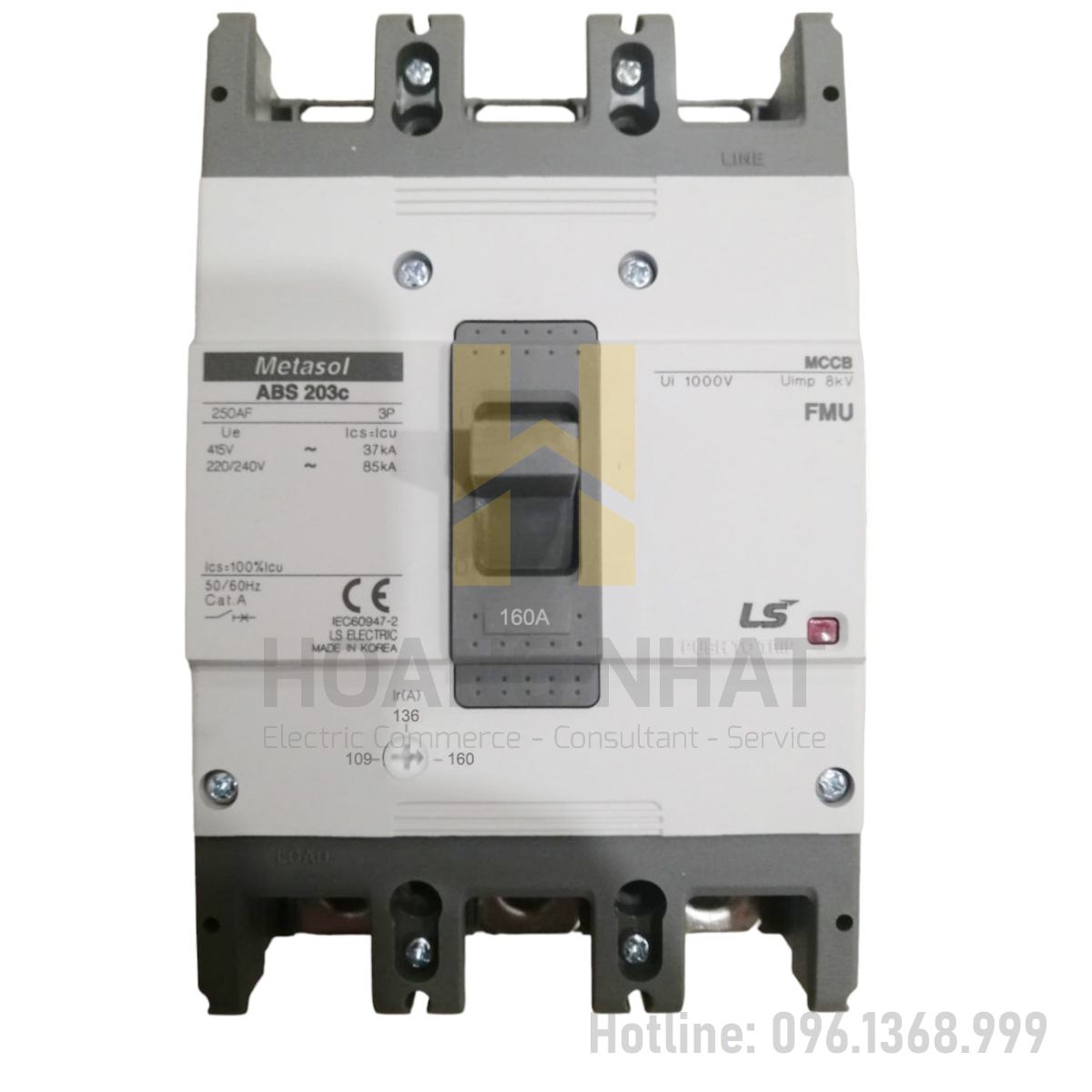 Aptomat MCCB ABS203c FMU 3P 200A 37kA LS