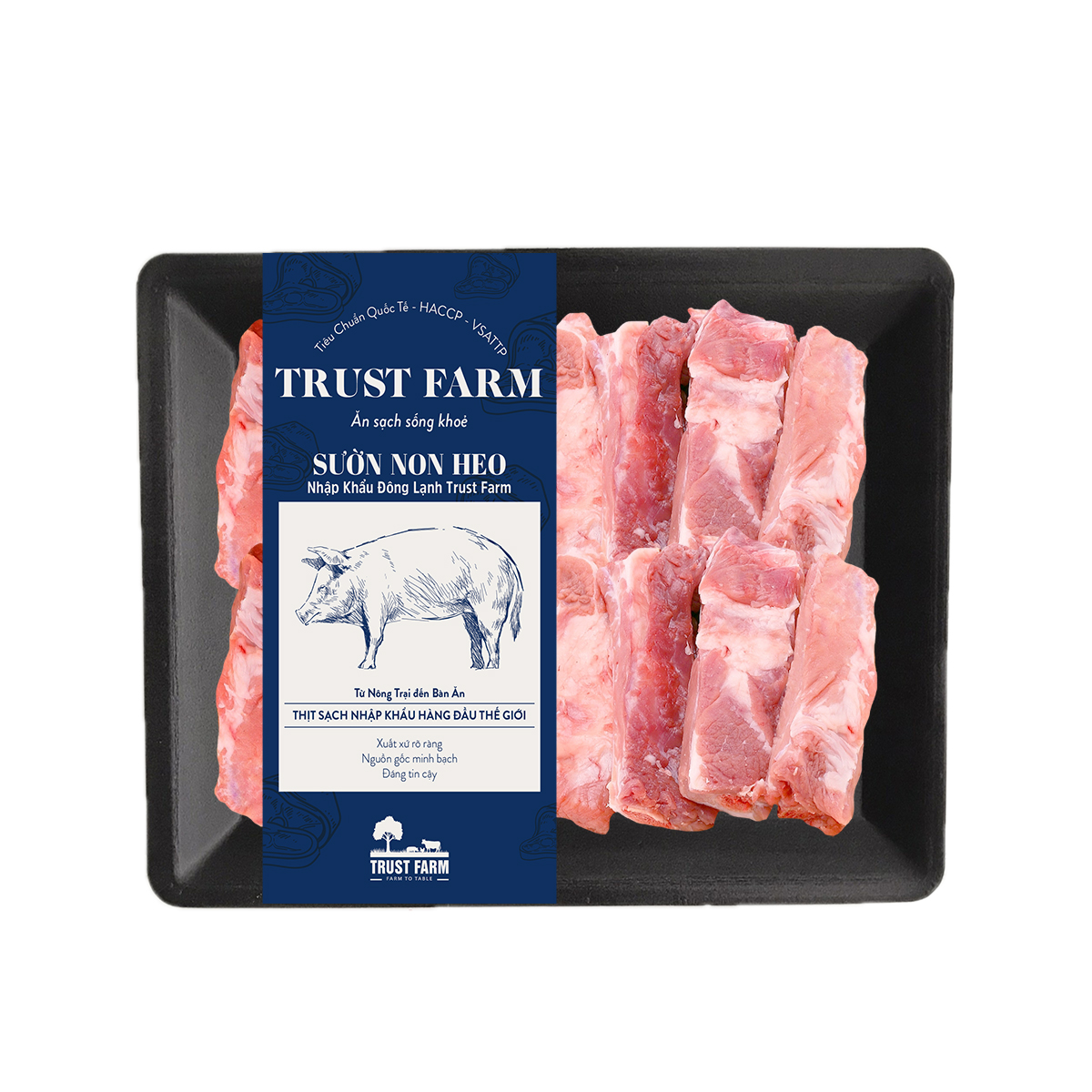 Sườn non heo nhập khẩu đông lạnh Trust Farm (khay 500g) | CÔNG TY TNHH ...