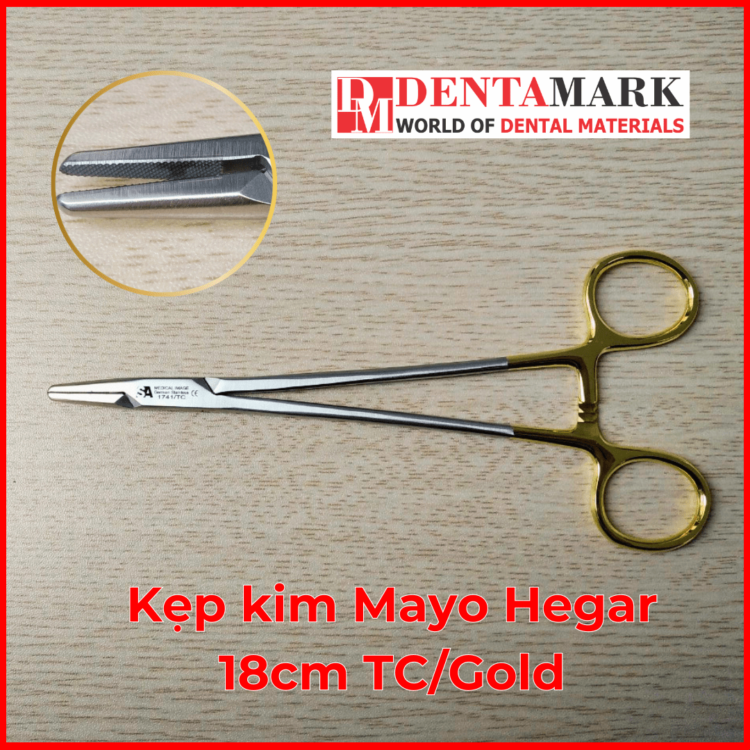 Kìm kẹp kim SA Medical Mayo Hegar TC/Gold 13cm/16cm/18cm