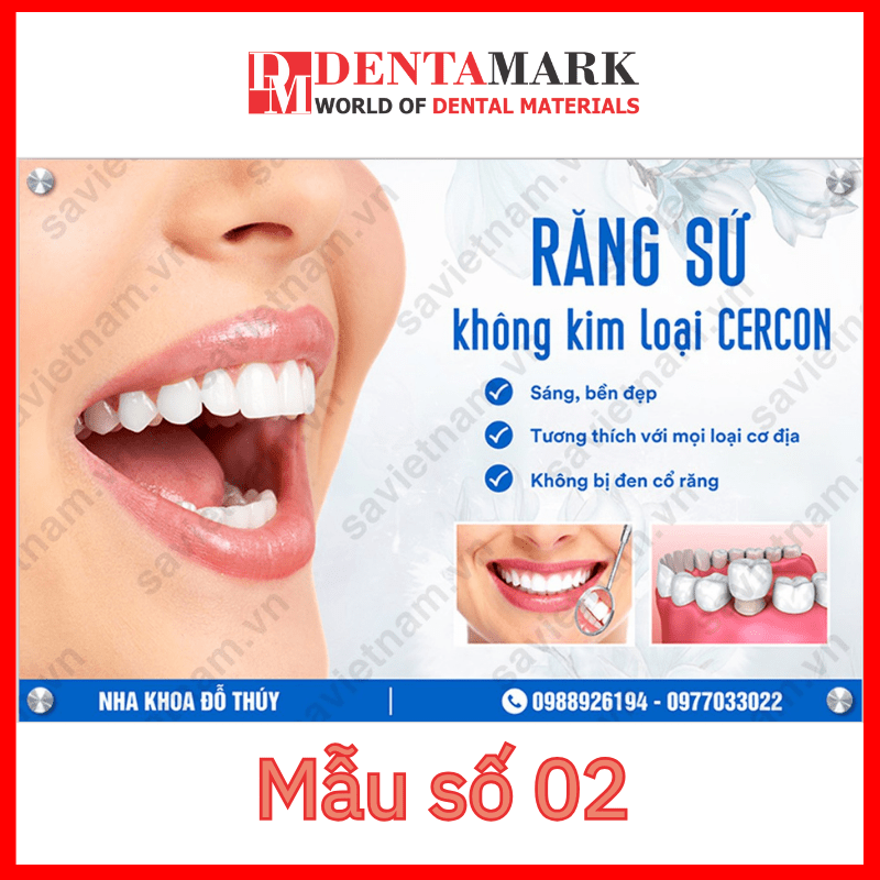 Tranh nha khoa Poster quảng cáo răng sứ không kim loại Cercon