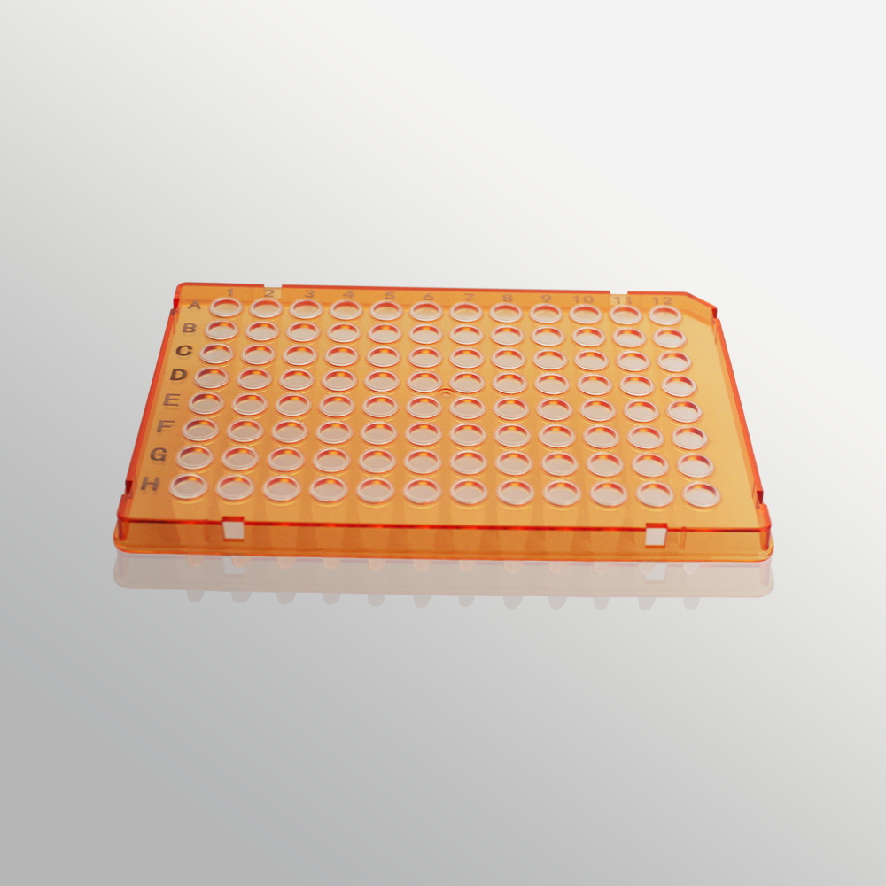 PCR Microplate 200ul 96 giếng (200ul 96-well PCR Microplate), khung cam, Model: PC-96-HS-0200-OF
