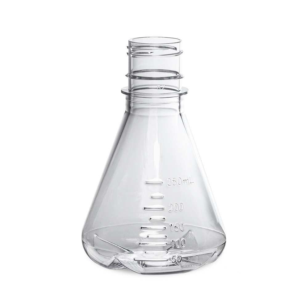 250ml triangular cell culture flask, sealed cap, PC, with baffle