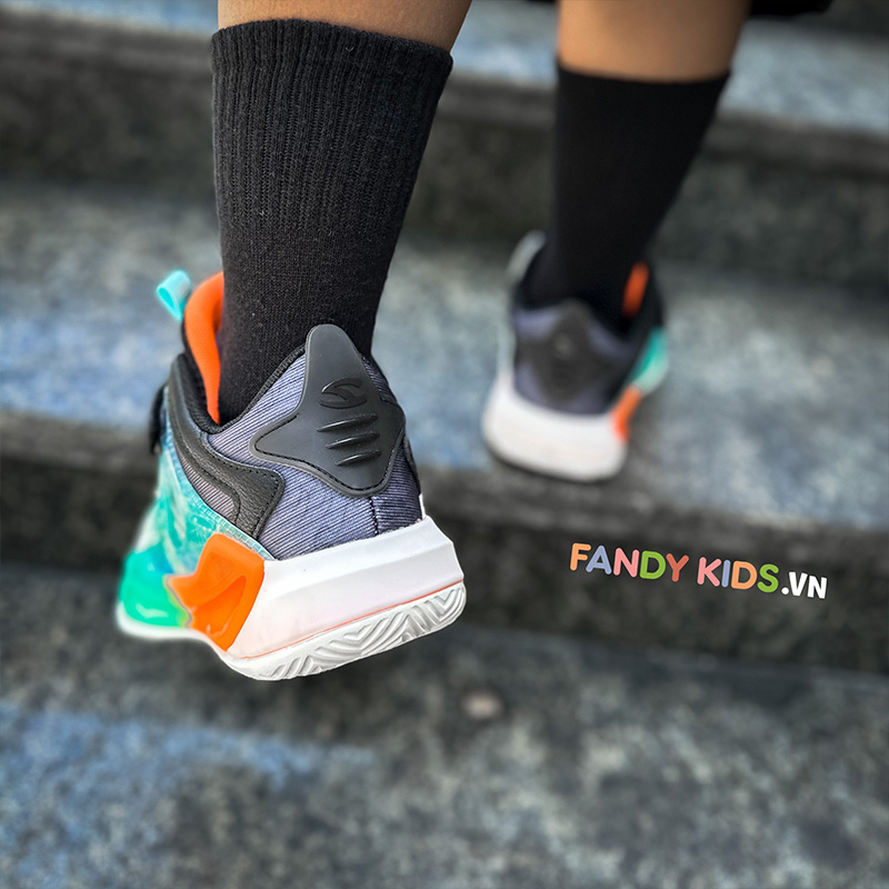 Giày bóng rổ trẻ em Fandy Kids Basketball Eva quai dán Xanh F7970