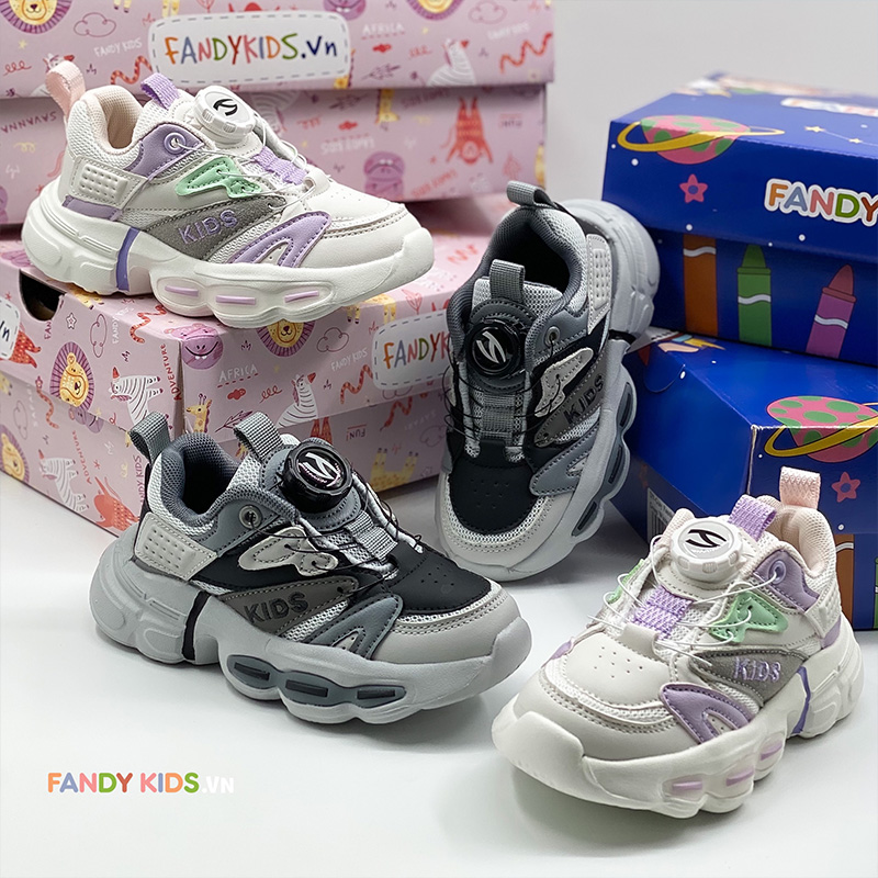 Giày thể thao trẻ em Fandy Kids Cloud Xám F8007