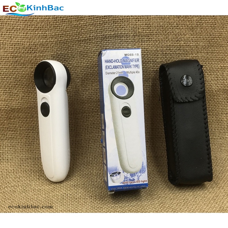 Kính lúp cầm tay MG6B-1B có đèn, phóng đại 40X.
