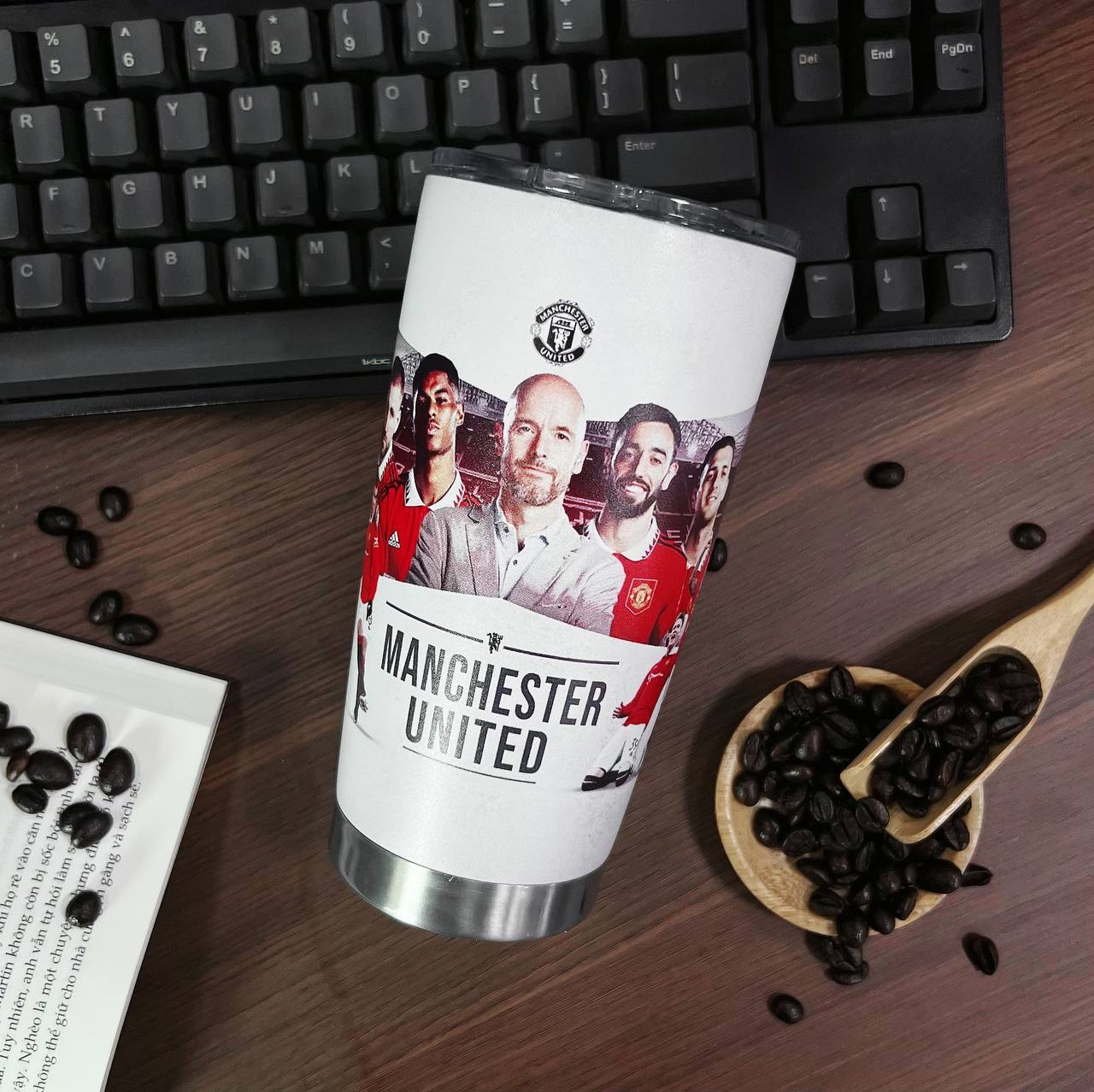 Cốc giữ nhiệt MU trắng Hang Thể Thao