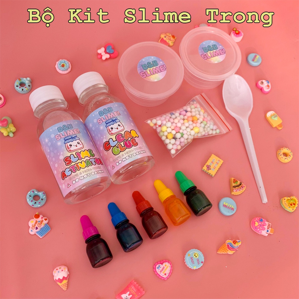 Bộ Kit Tự Làm Slime Trong Suốt (Clear Slime) 9 Món