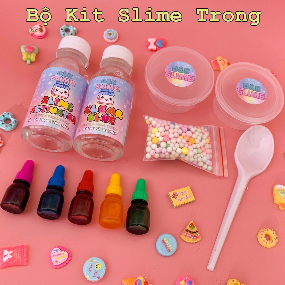 Bộ Kit Tự Làm Slime Trong Suốt (Clear Slime) 9 Món