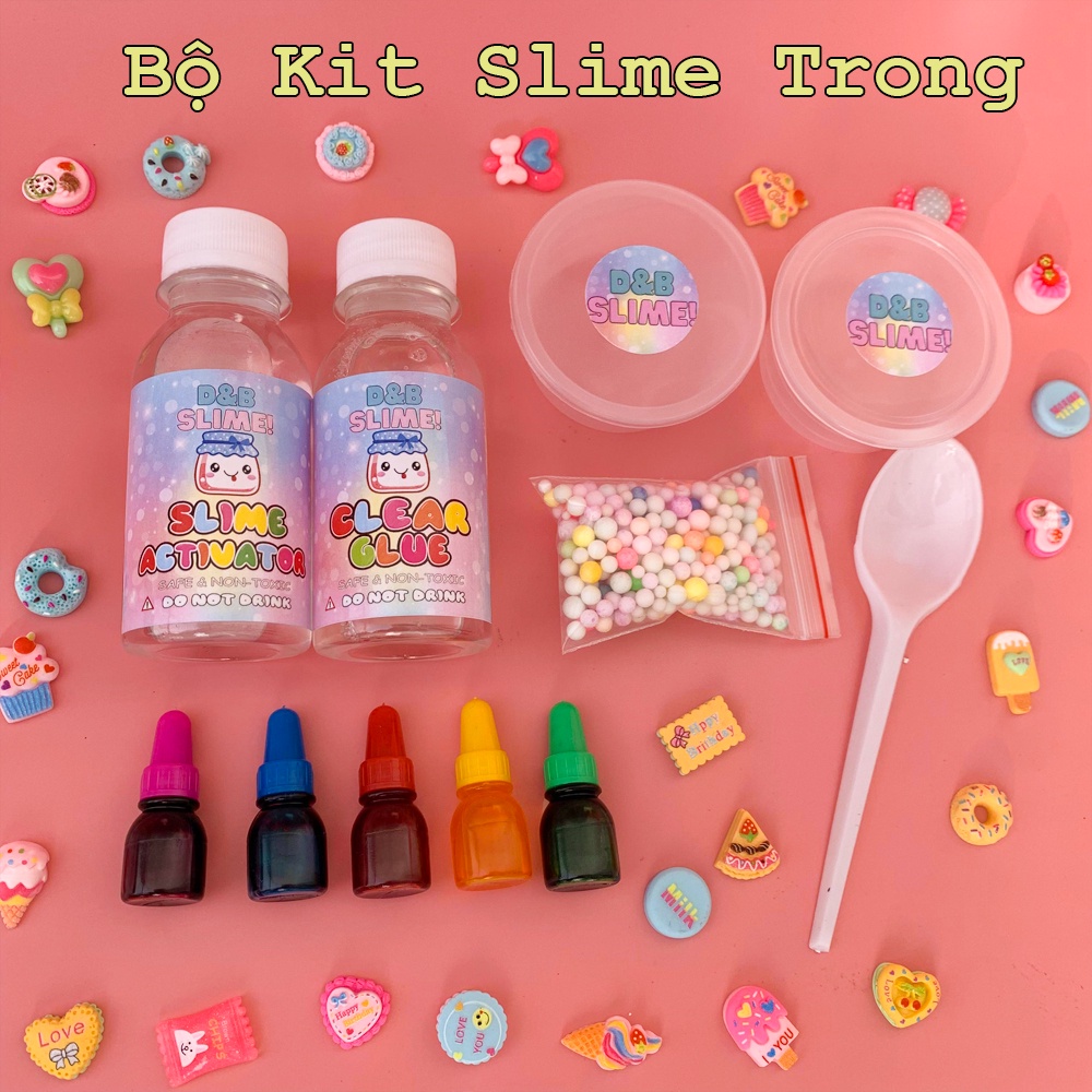 Bộ Kit Tự Làm Slime Trong Suốt (Clear Slime) 9 Món