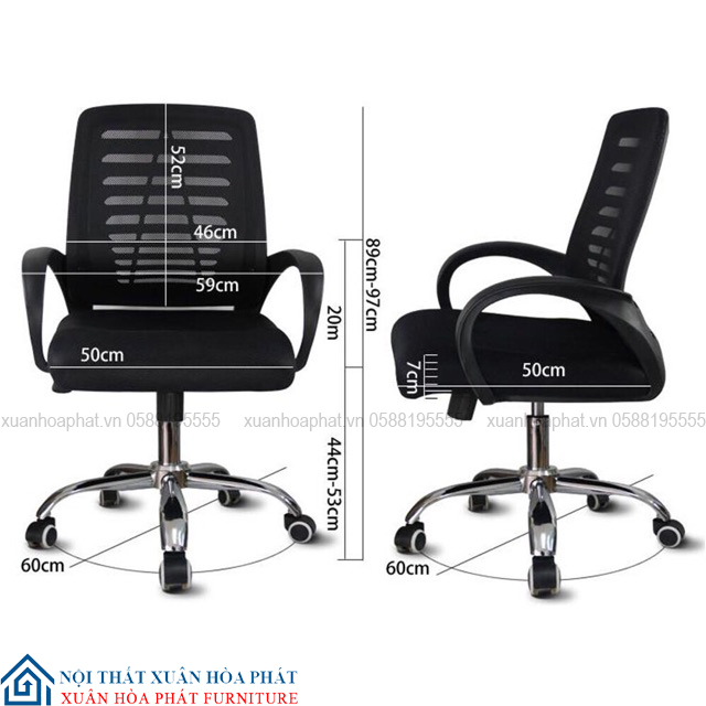 Ghế Văn Phòng Lưng Chữ A Chân Xoay Gx408