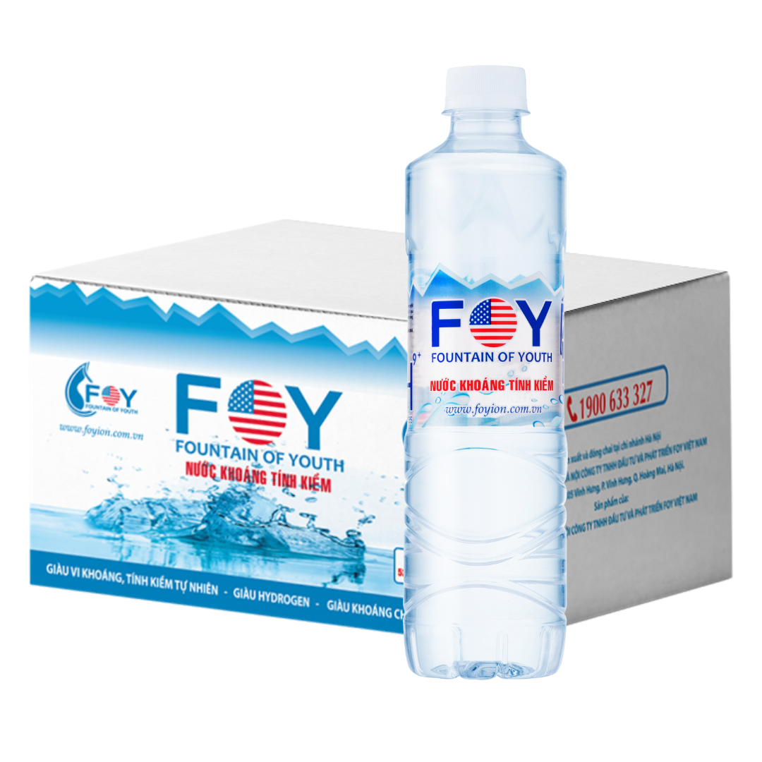 Nước Khoáng ION Kiềm 520ml FOY (Thùng 24 Chai)