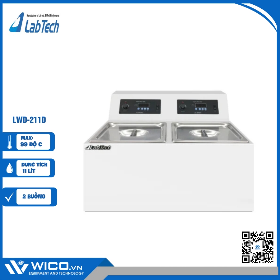 Bể Cách Thuỷ 2 Buồng Labtech Hàn Quốc LWB-211D | Wico Việt Nam
