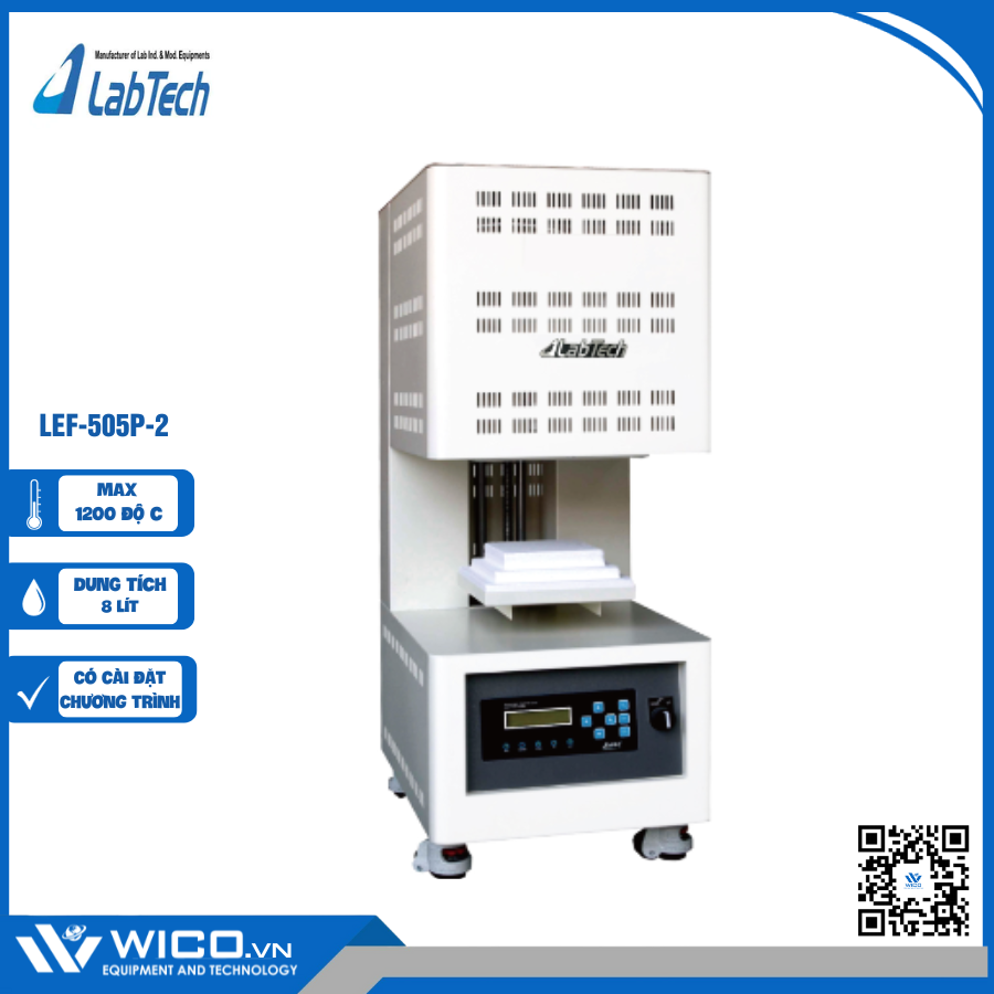 Lò Nung Nâng Hạ Mẫu 1200 Độ C Labtech Hàn Quốc LEF-505P-2 | 8 Lít | Wico Việt Nam