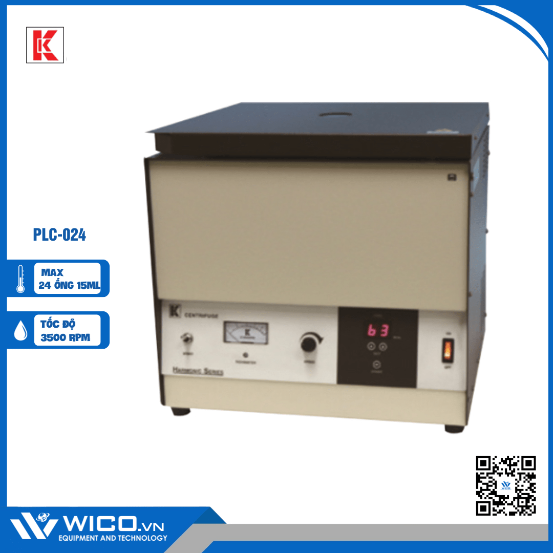 Máy Ly Tâm Gemmy 3600 vòng/phút PLC-024 | 24 ống x 15ml | Wico Việt Nam