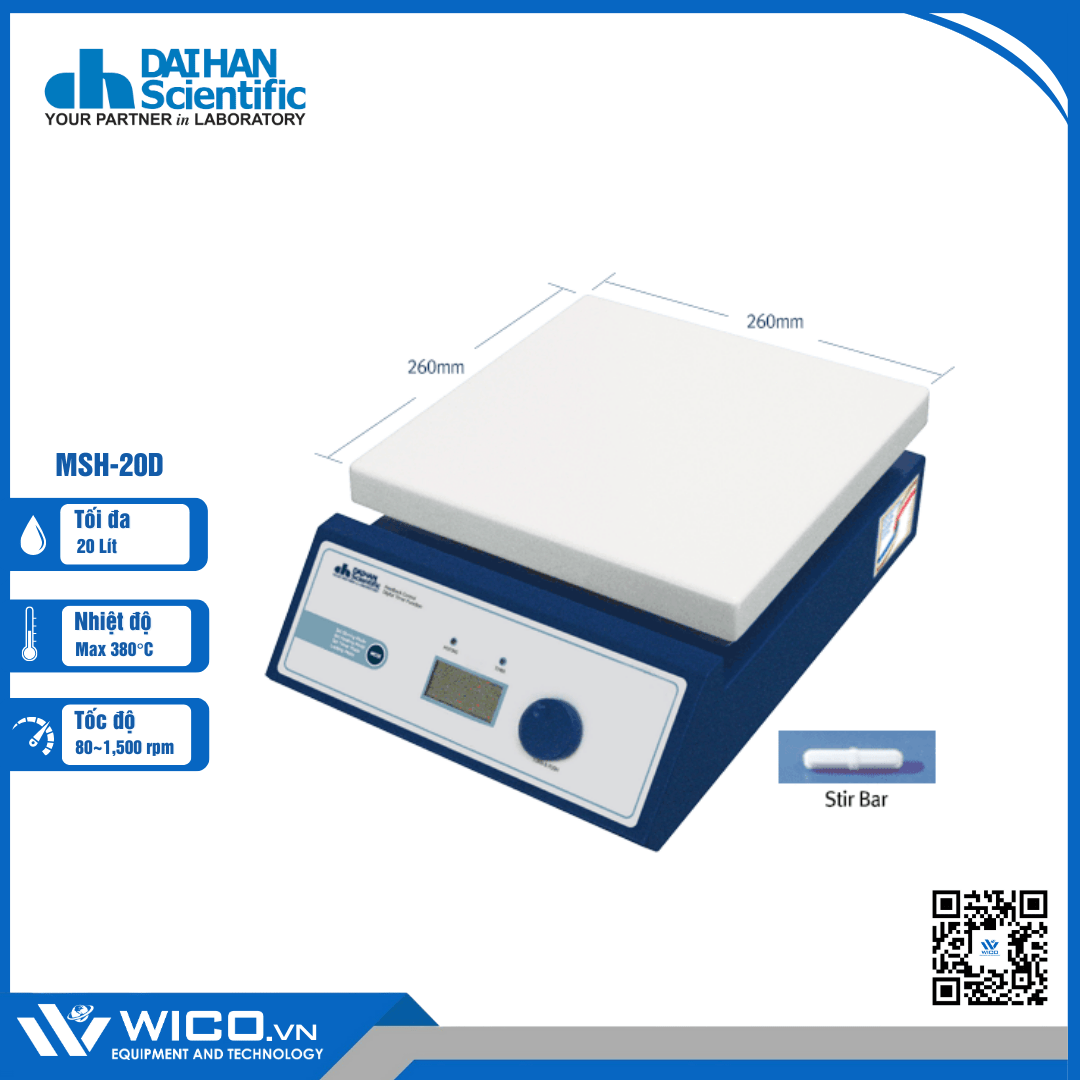Máy Khuấy Từ Gia Nhiệt Hiện Số 380 Độ C Daihan Hàn Quốc MSH-20D | Wico Việt Nam