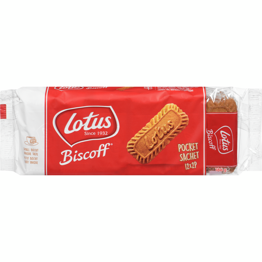 Bánh Quy Thuần Chay Caramel Lotus Biscoff Original , Gói 186g (12 pack x 2 bánh)
