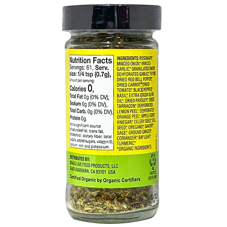 Hỗn Hợp Gia Vị Hữu Cơ 24 Loại Thảo Mộc Bragg , Hộp 42g