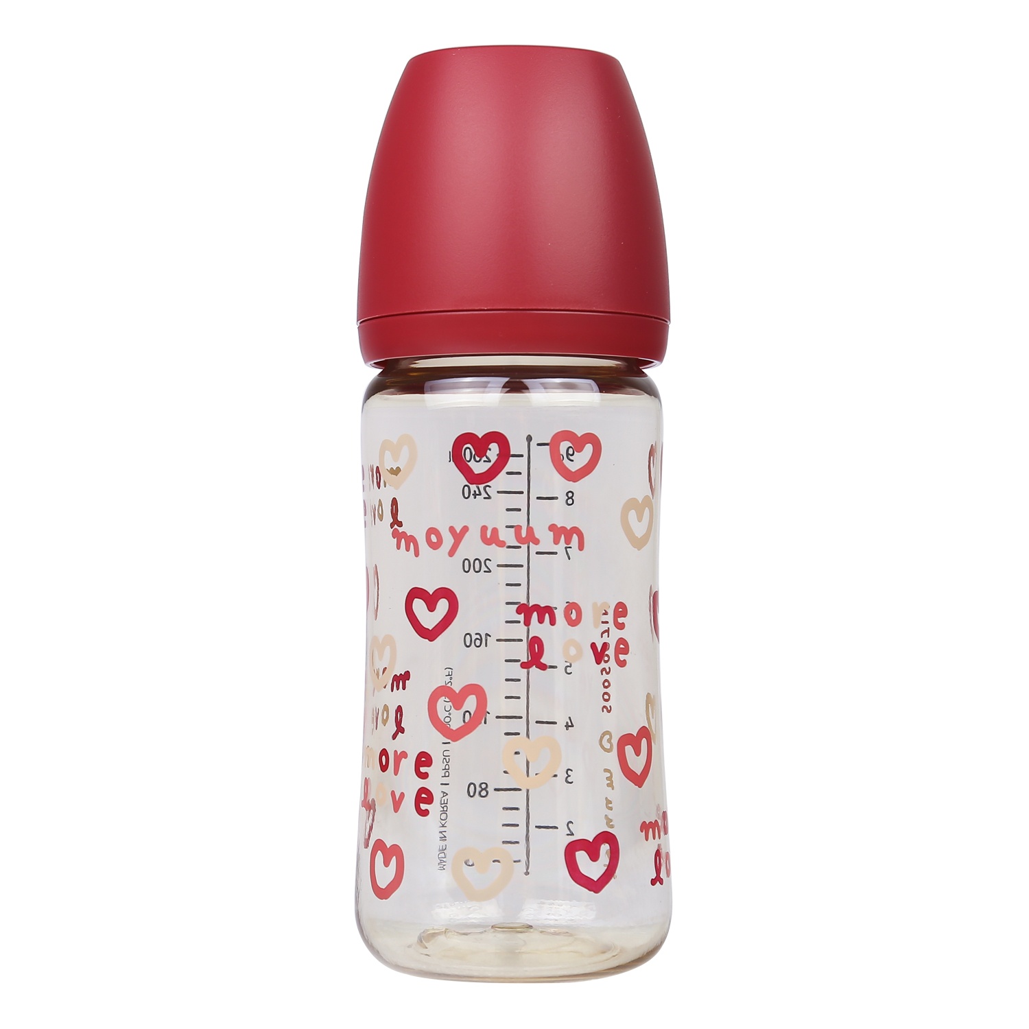 Bình sữa Moyuum Hàn Quốc 270ml Tim đỏ (Red Love) - Chính hãng Mon & Kids - Thế giới Mẹ và Bé