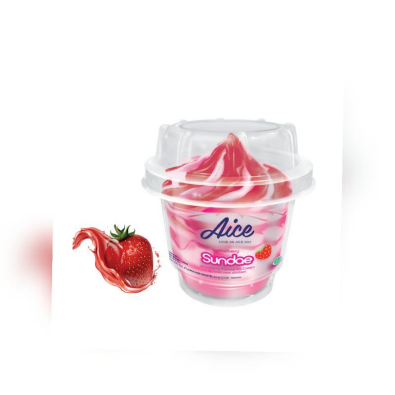 Kem ly Aice Strawberry Sundae dâu tây 50g HQ Foods & Drinks