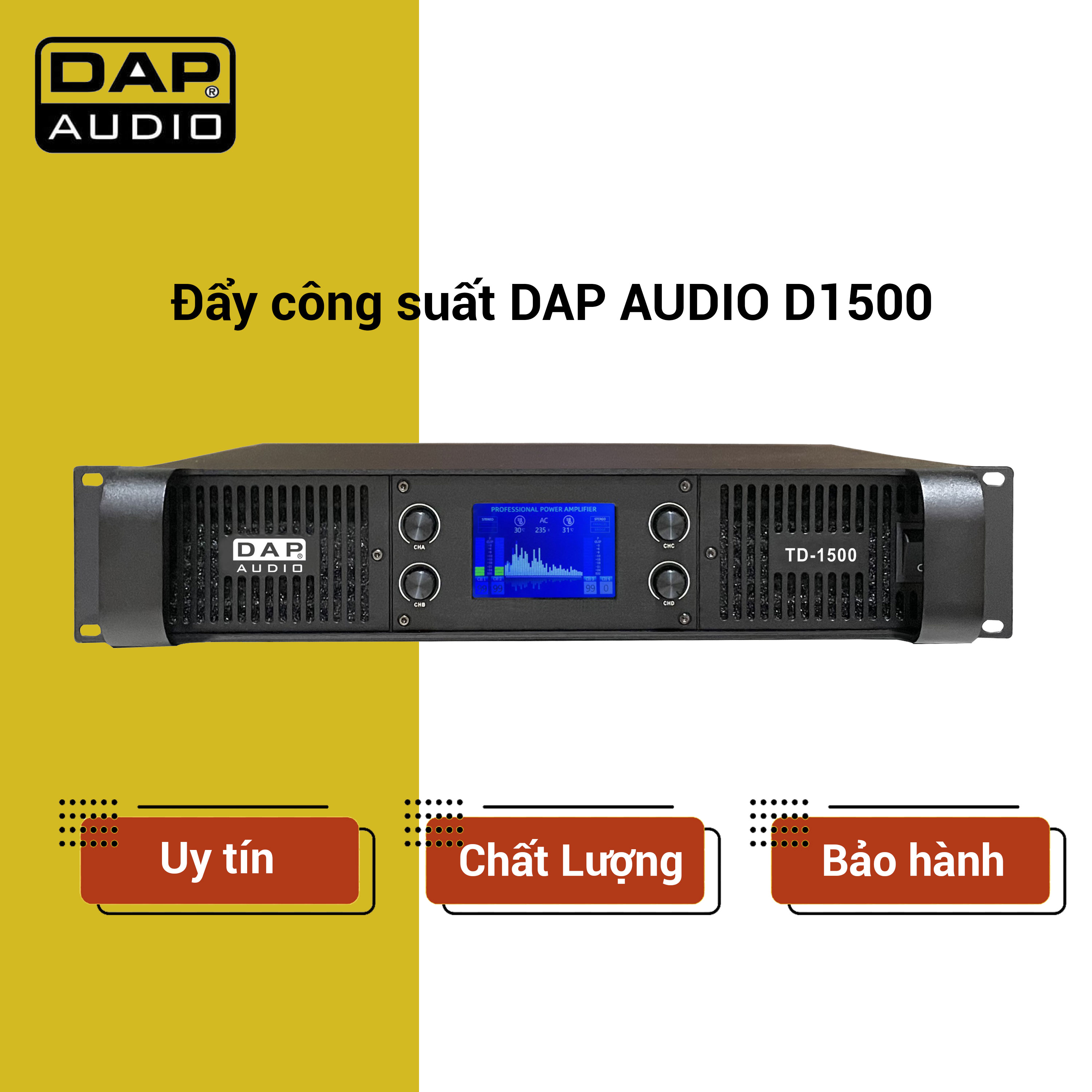 Đẩy công suất DAP AUDIO D1500 Khánh Ninh Bình - Phân phối Độc Quyền DAP ...