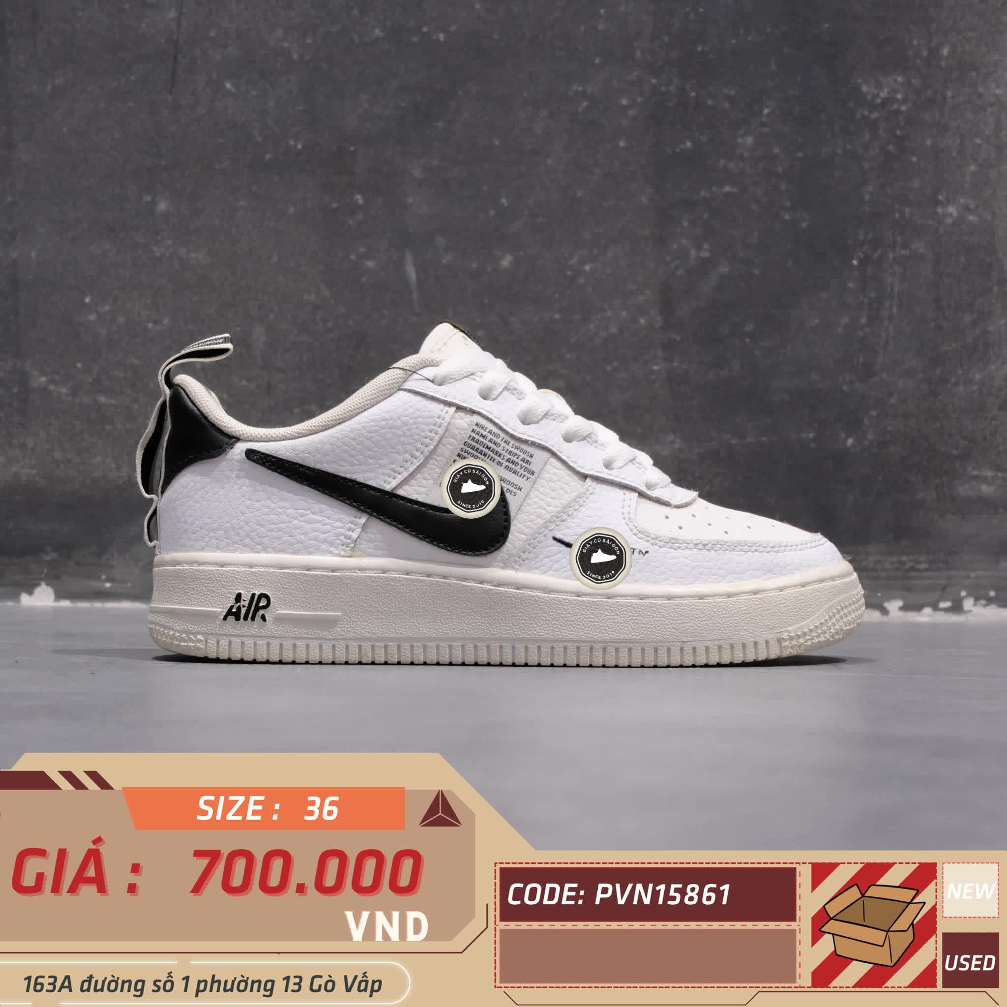 Giày 2HAND Nike Air Force 1 Low Utility White Black AR1708 - 100 SIZE ...