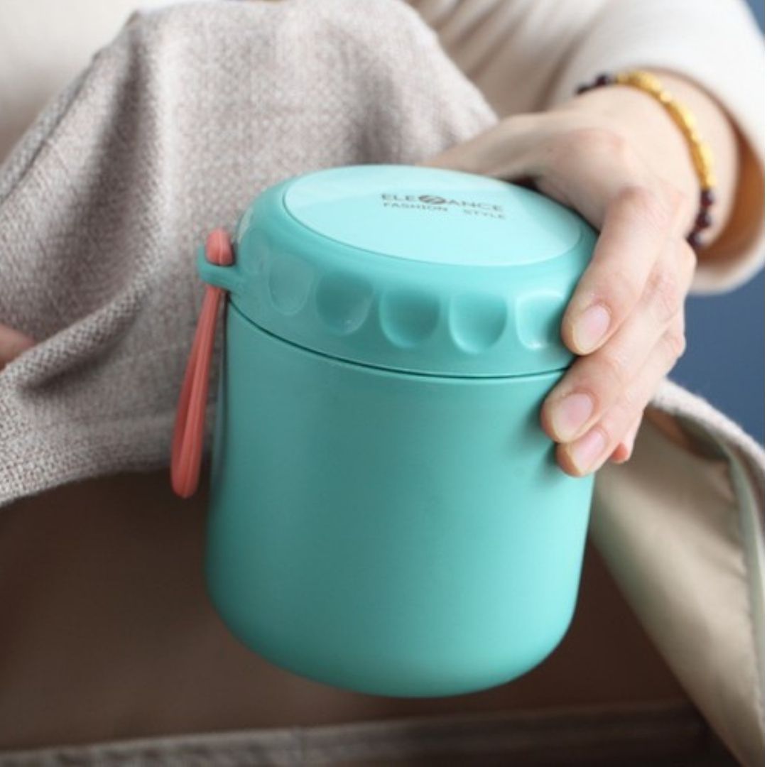 Bình ủ cháo cho bé có quai cầm ruột inox 304 Ca giữ nhiệt đồ ăn cho trẻ dung tích 430ml