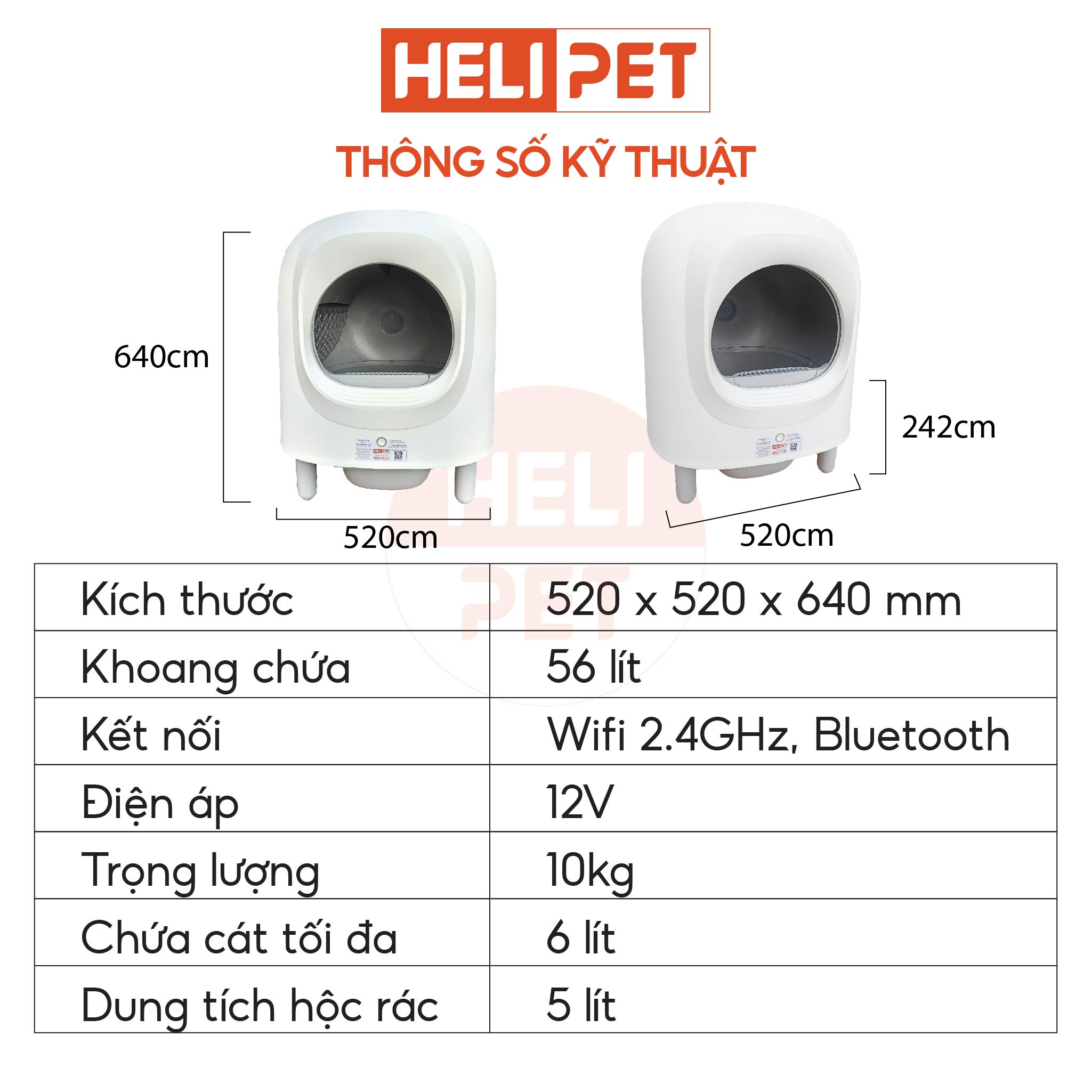 Máy vệ sinh cho mèo tự động PETREE X HELIPET 2024