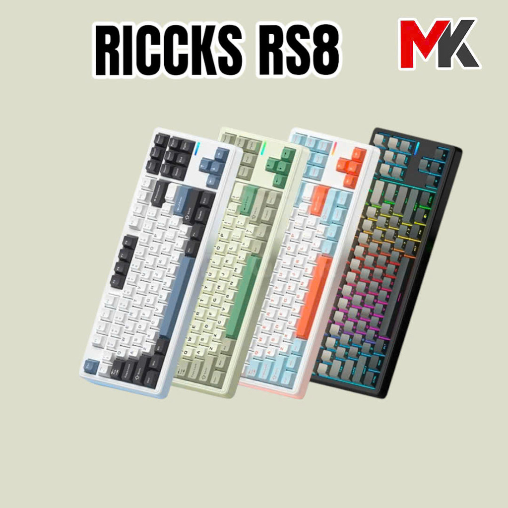 Bàn Phím Cơ Riccks RS8 LED Viền - 3 Chế Độ, Keymap Via, Hotswap RGB ...