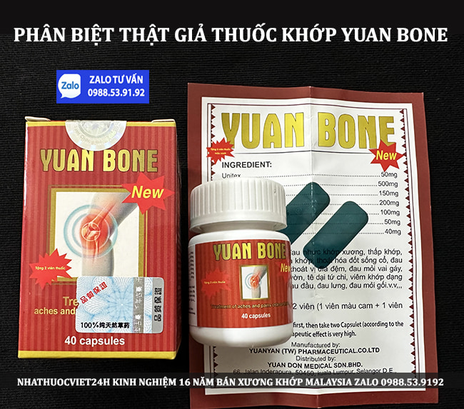 PHÂN BIỆT THẬT GIẢ THUỐC KHỚP YUAN BONE